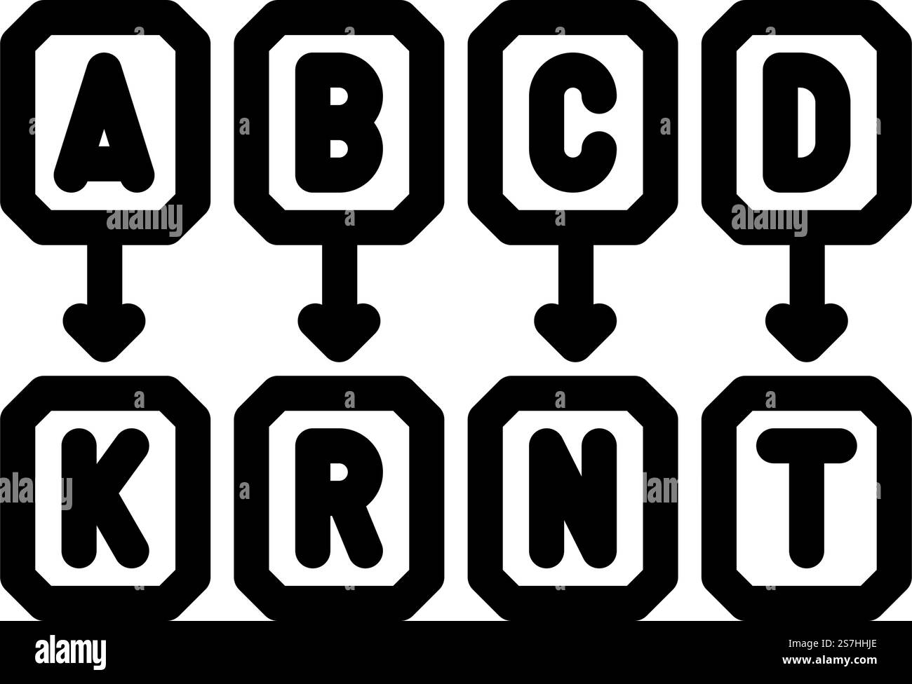cryptography math science education line icon vector. cryptography math ...