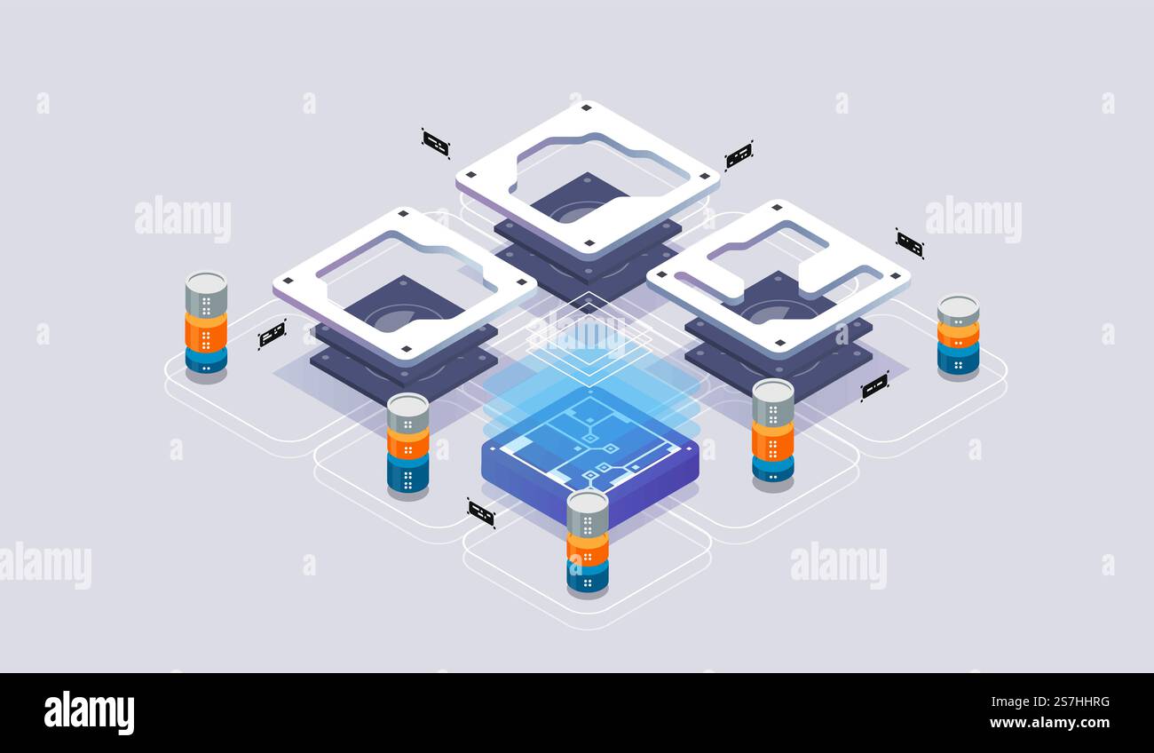 Isometric Design Concept Virtual Reality And Augmented Reality Software Development And
