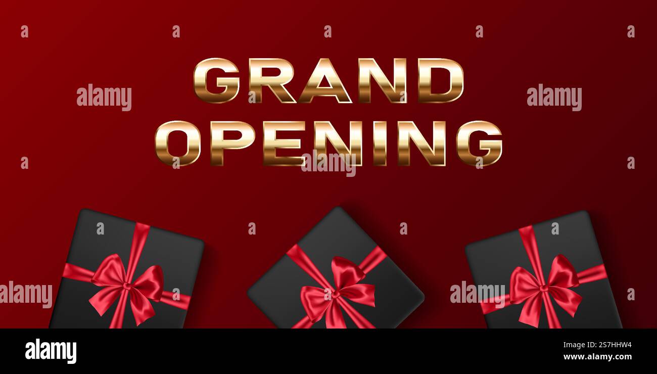 Grand opening vector banner. Template festive design element for ...
