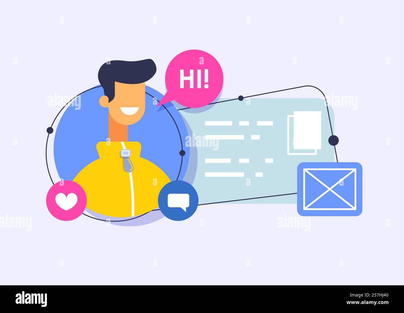 Online user profile. Profile on social networks, user information in a ...