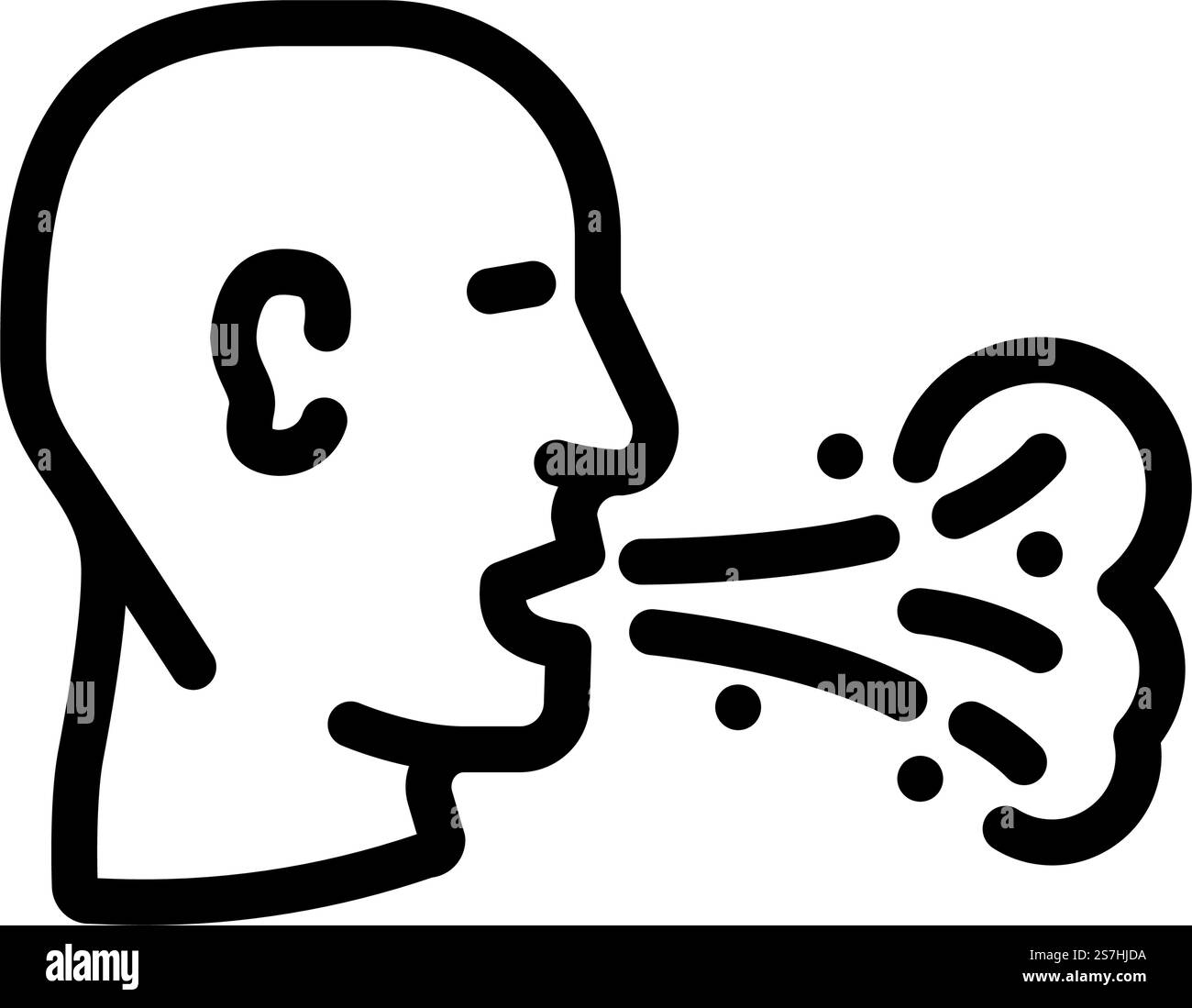 breath smell line icon vector. breath smell sign. isolated contour ...