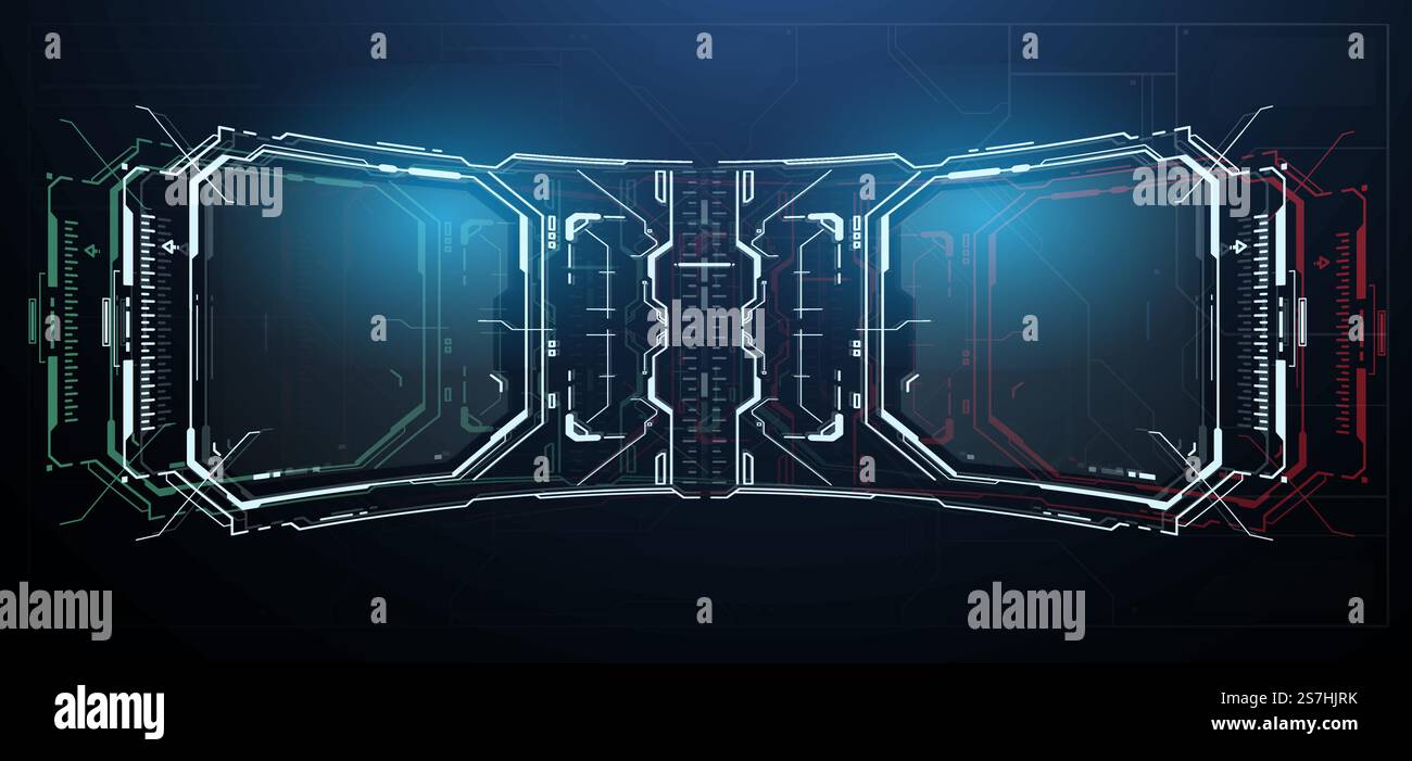 HUD control panel. High tech screen digital hologram frame. Futuristic ...