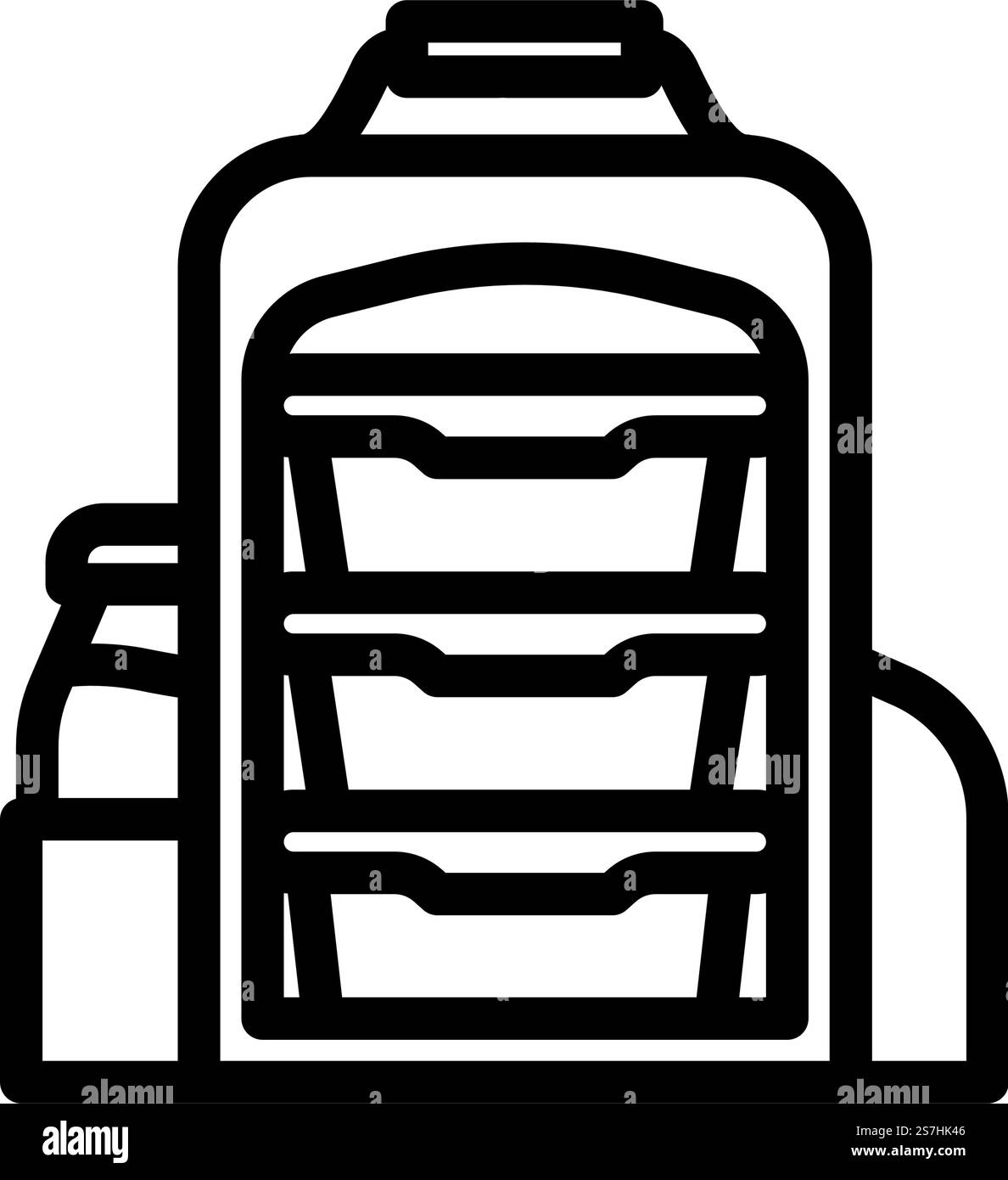 lunch box bag meal line icon vector. lunch box bag meal sign. isolated ...