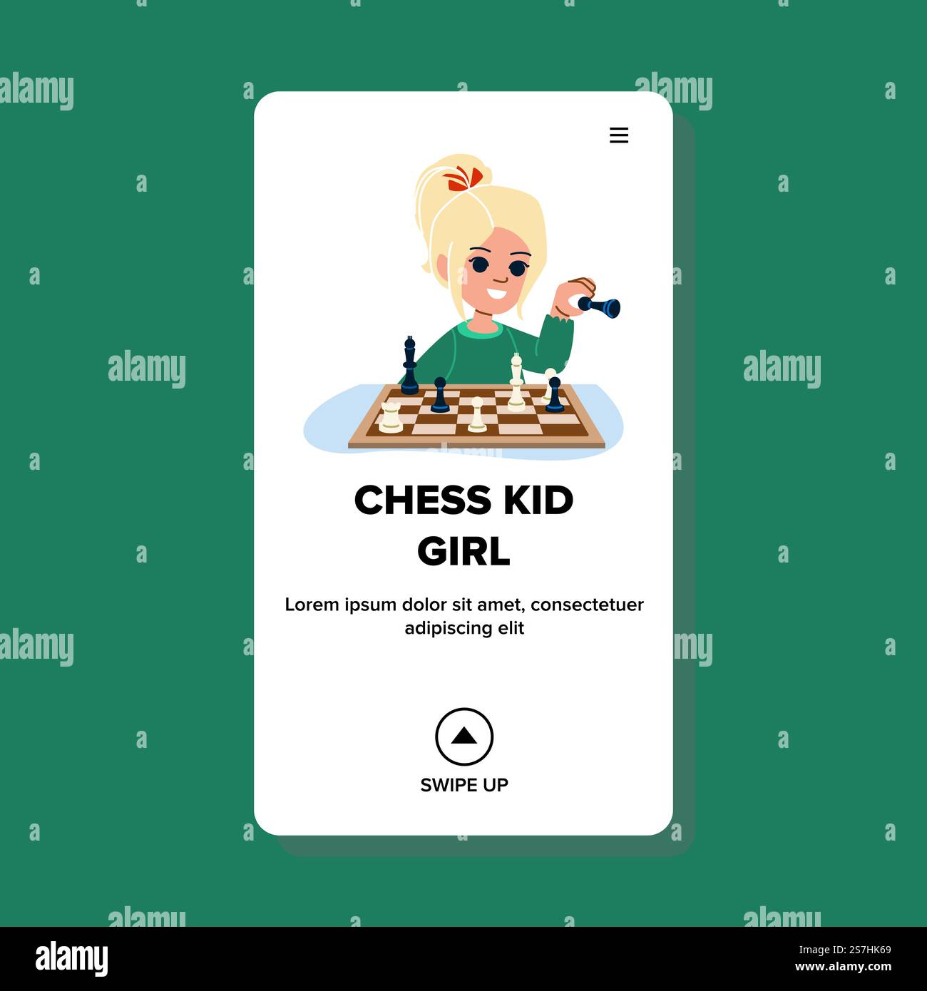 chess kid girl vector. child play, game boy, board young, competition ...