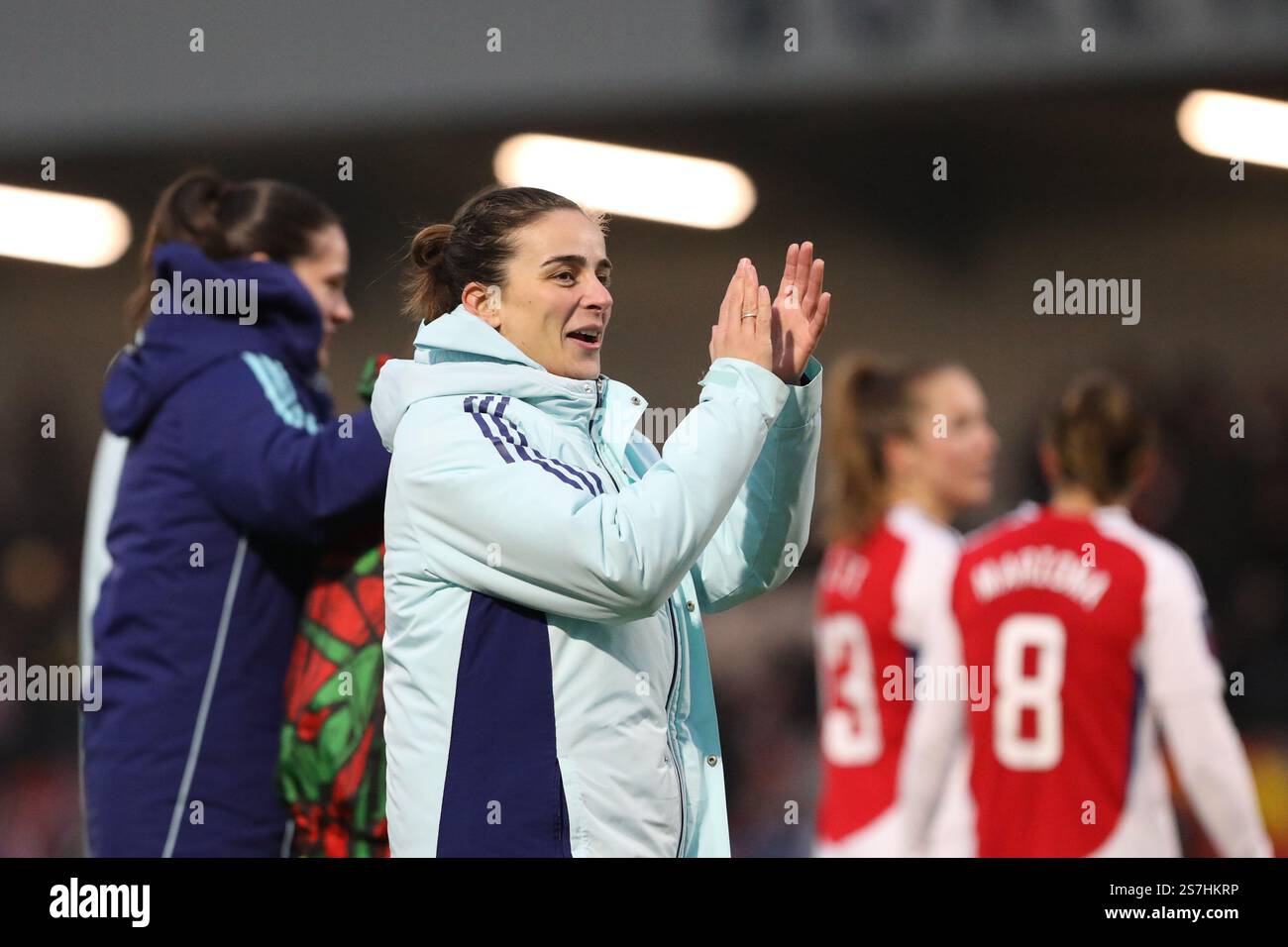 Borehamwood, UK. 19th Jan, 2025. Arsenal Women's manager Renee Slegers ...
