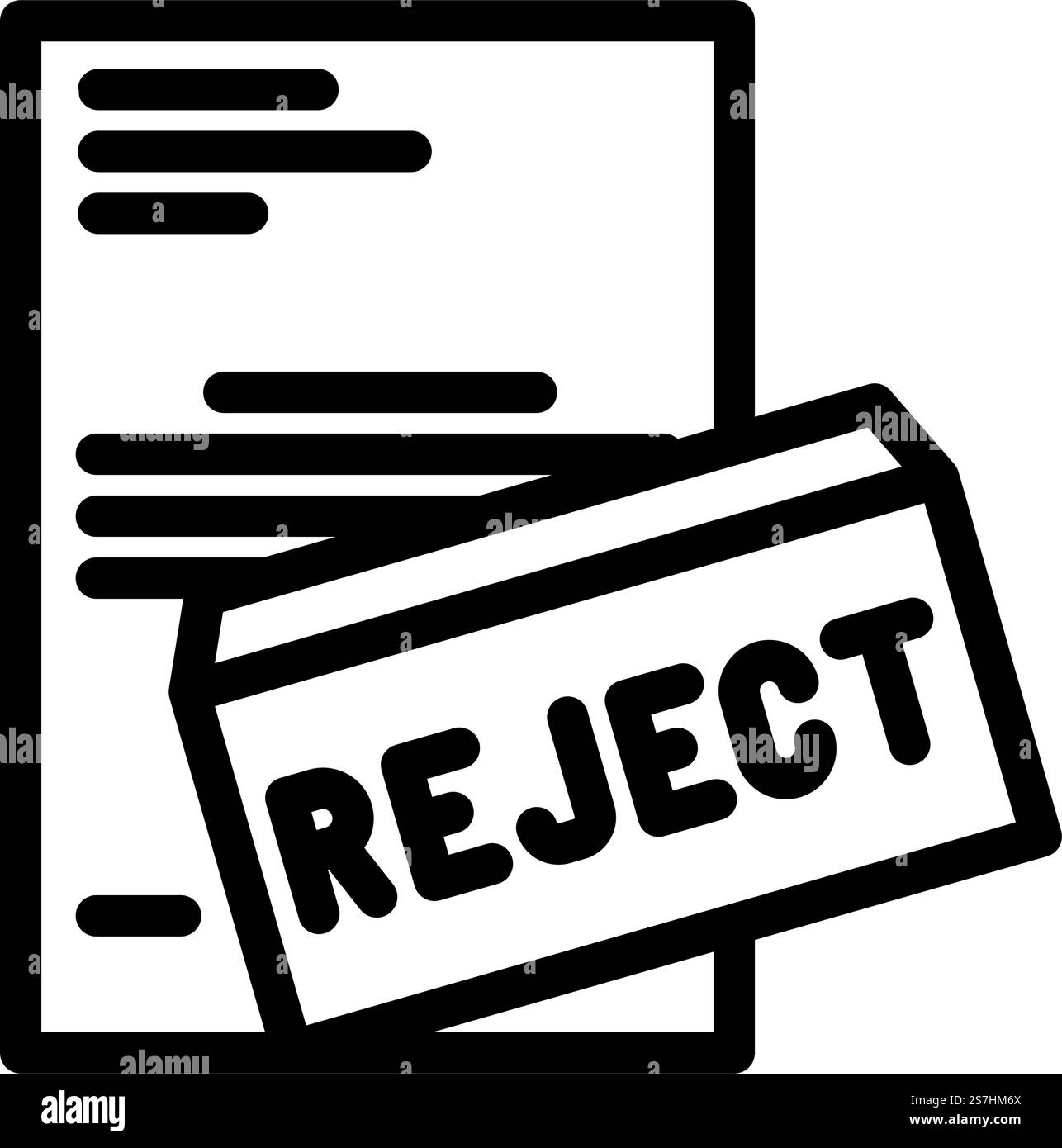 proposal rejected line icon vector. proposal rejected sign. isolated ...