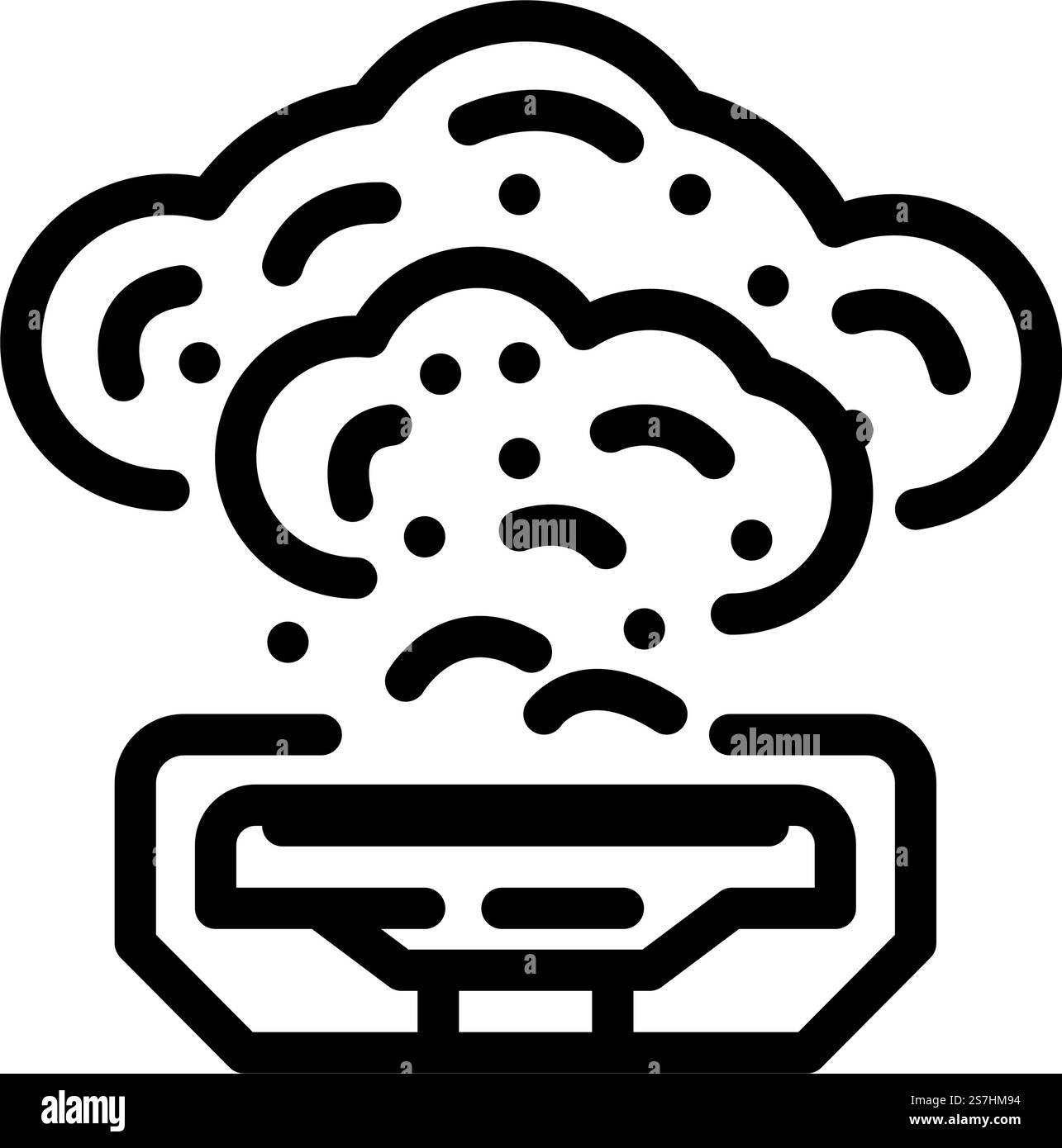 gas smell line icon vector. gas smell sign. isolated contour symbol ...