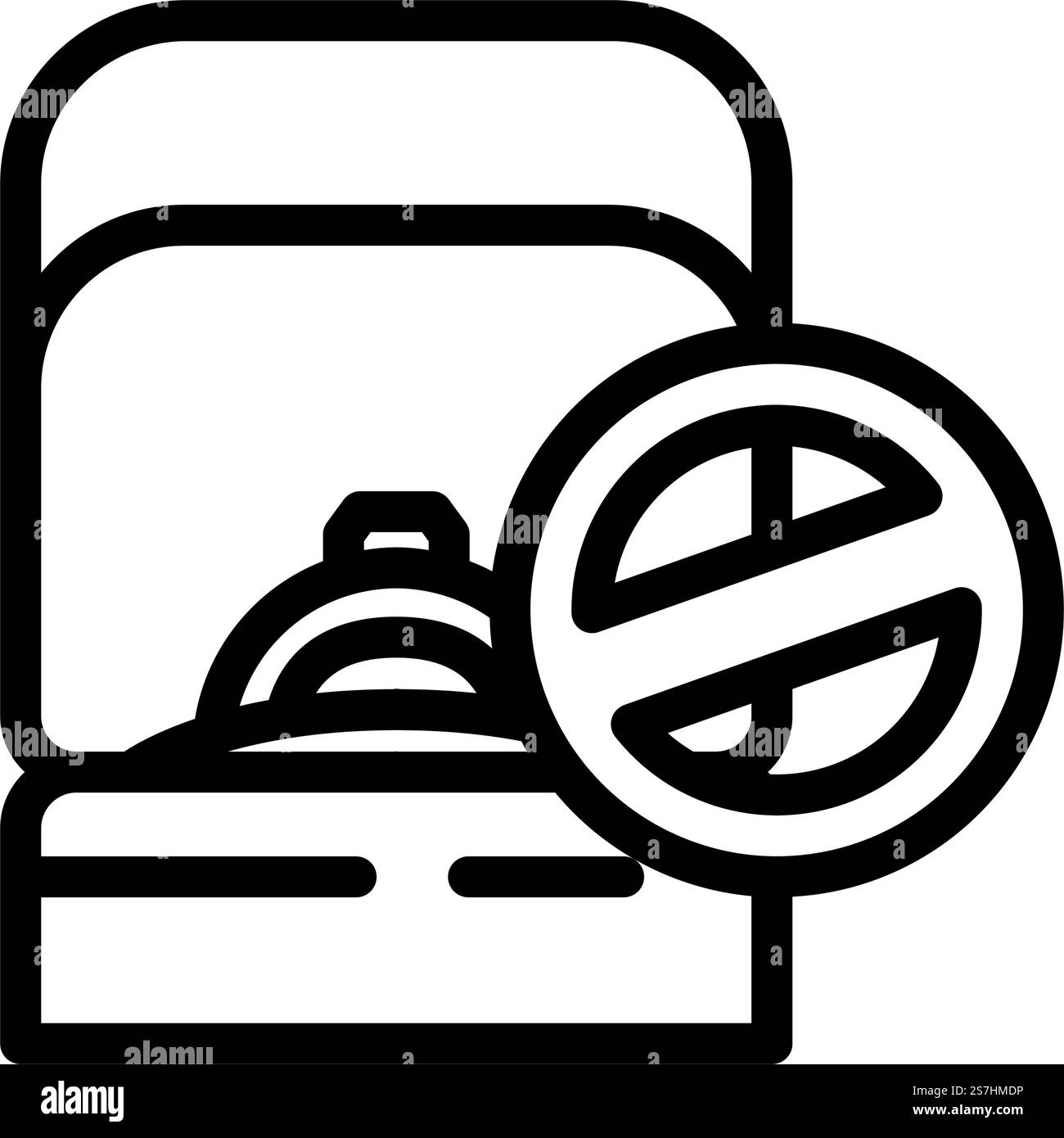 stamp rejected line icon vector. stamp rejected sign. isolated contour ...