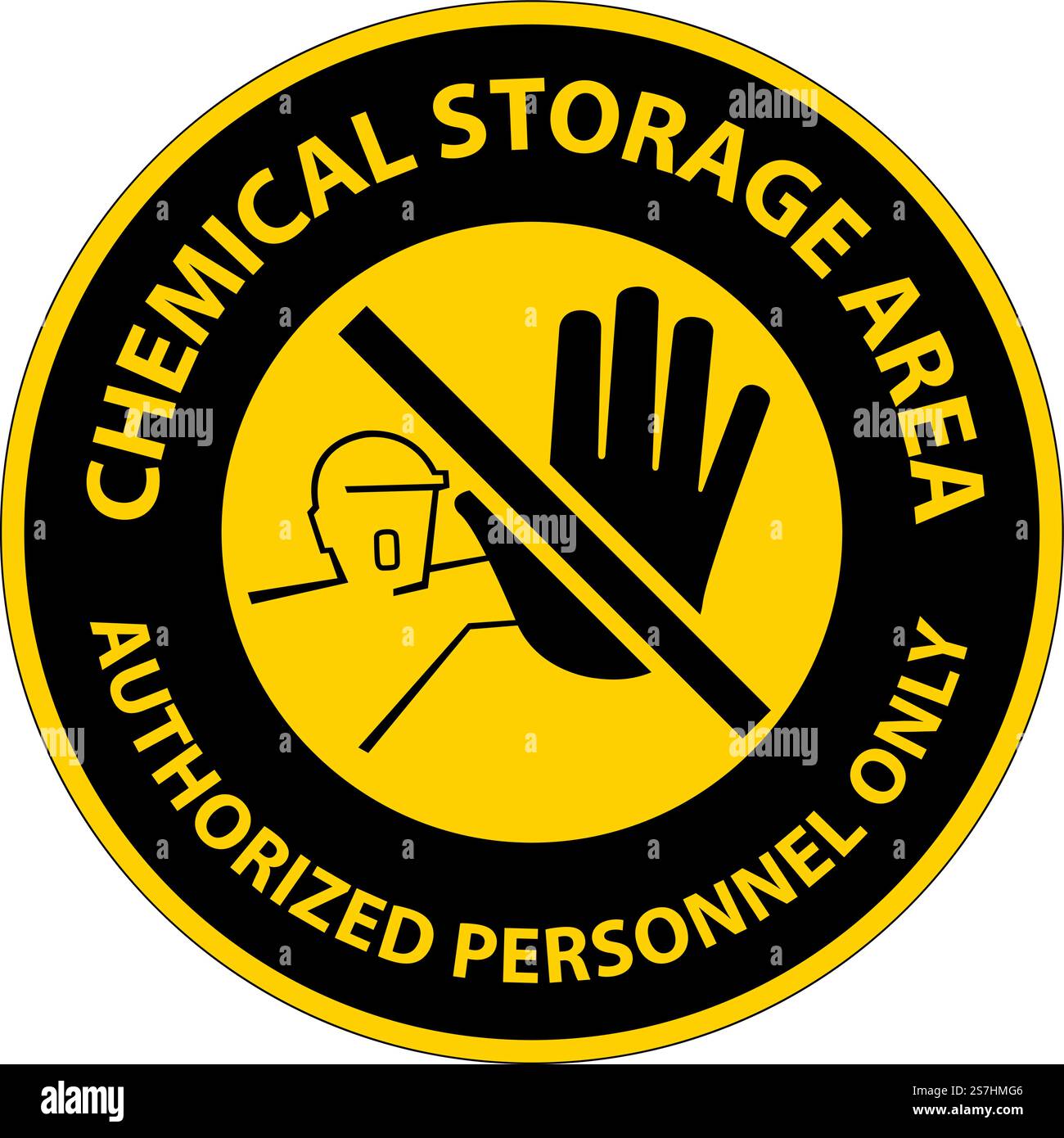 Chemical Storage Area Authorized Personnel Only Symbol Sign Stock ...