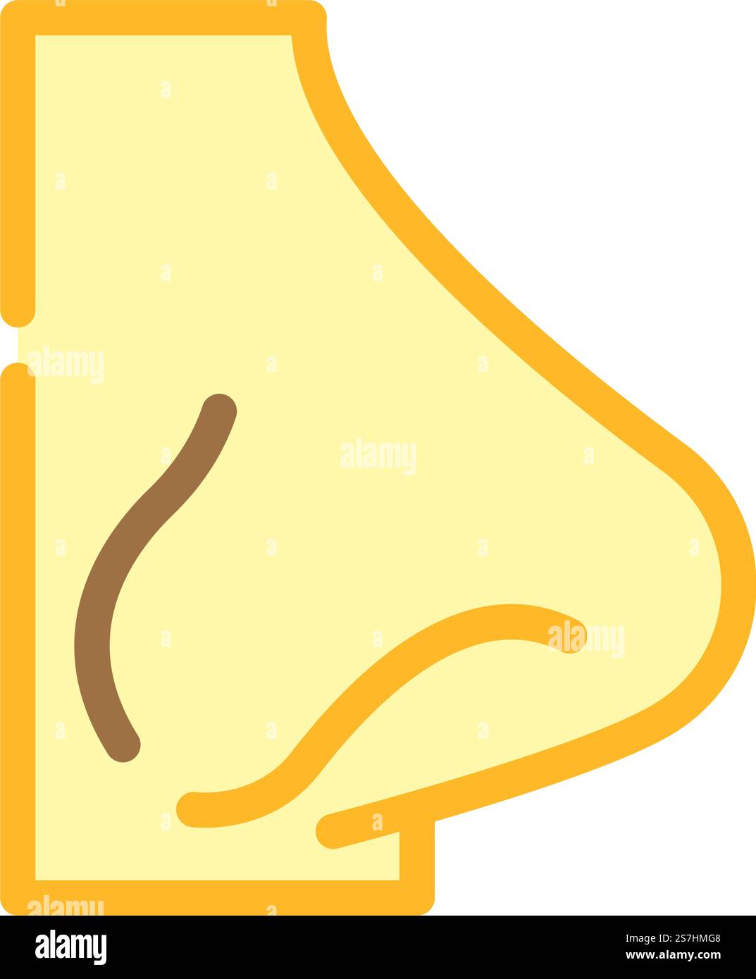 nose smell color icon vector. nose smell sign. isolated symbol ...