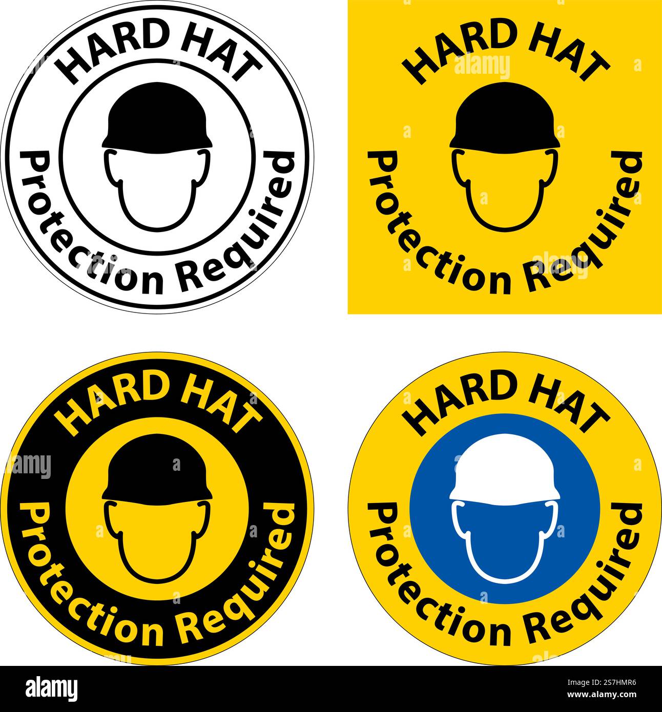 Notice Hard Hat Protection Required Sign On White Background Stock ...