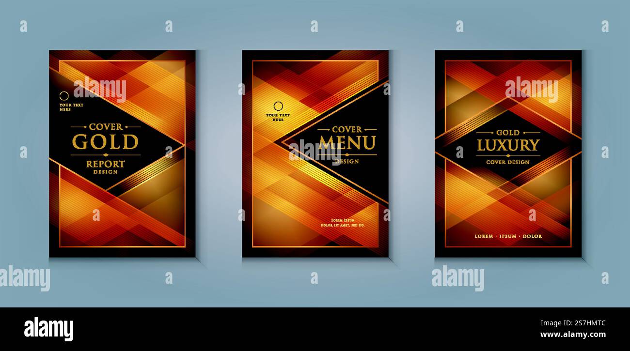 Elegant golden brochure cover design template, Luxury Business ...