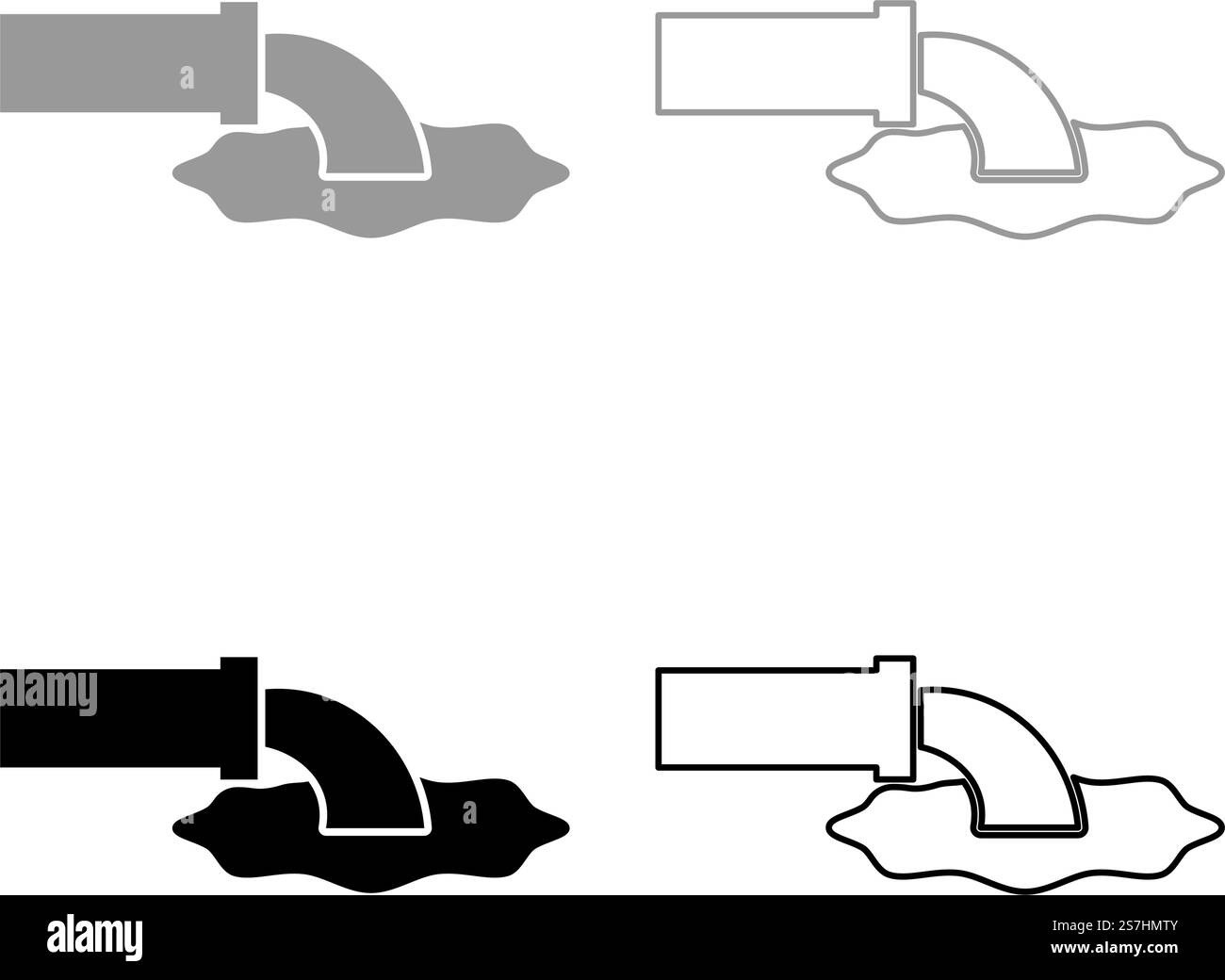 Wastewater fluid is leaking from pipe with water drainage industry to runoff sewer concept ...