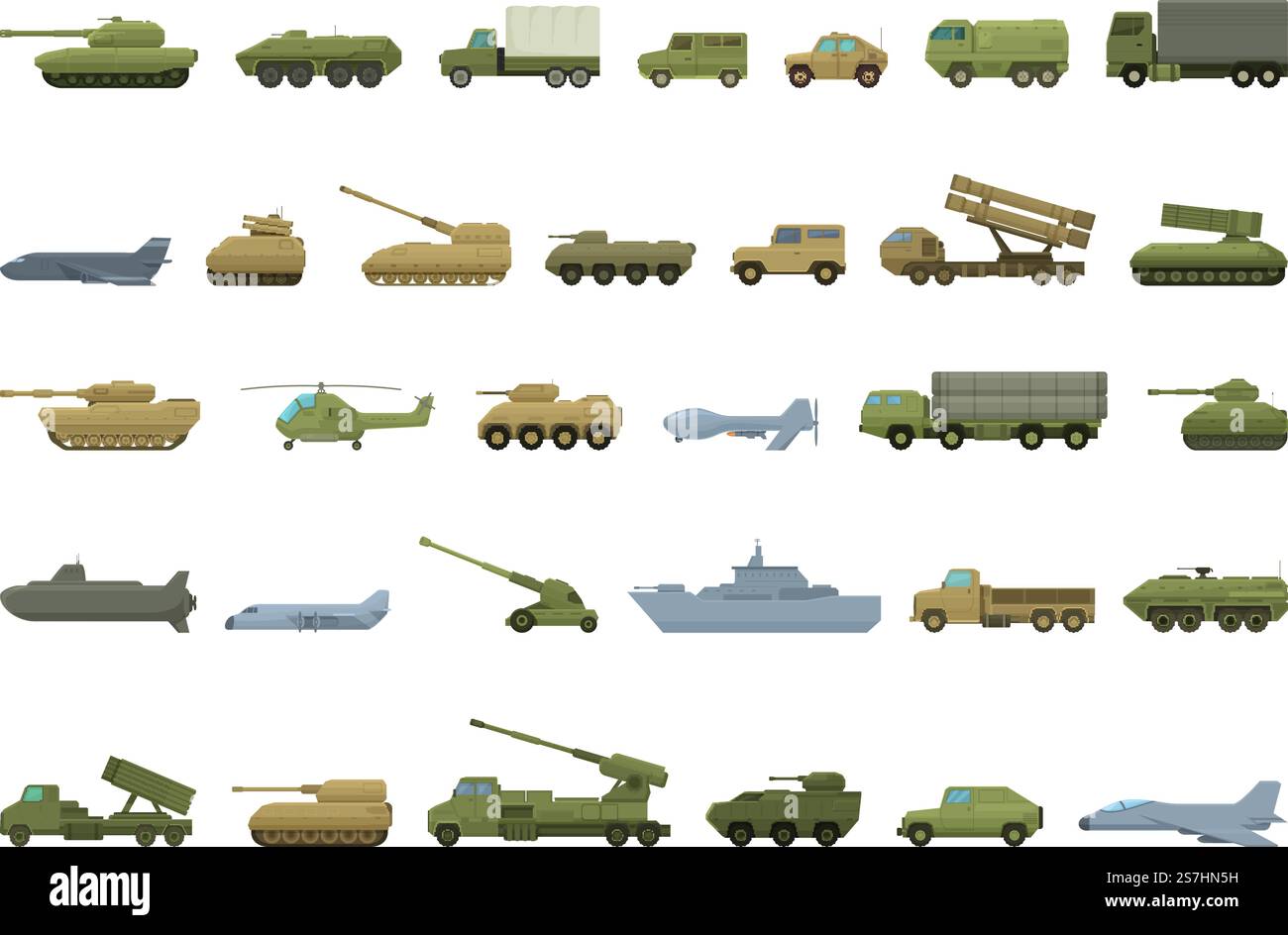Military vehicles icons set cartoon vector. War gun. Target metal ...