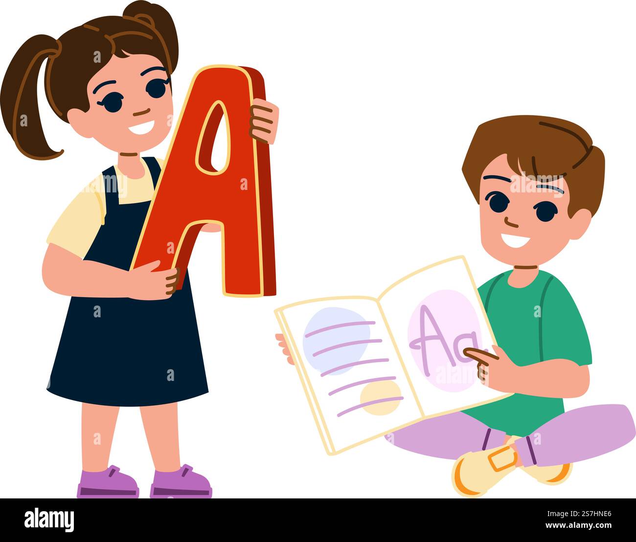 kid learning language vector. learn girl, teacher english, class ...
