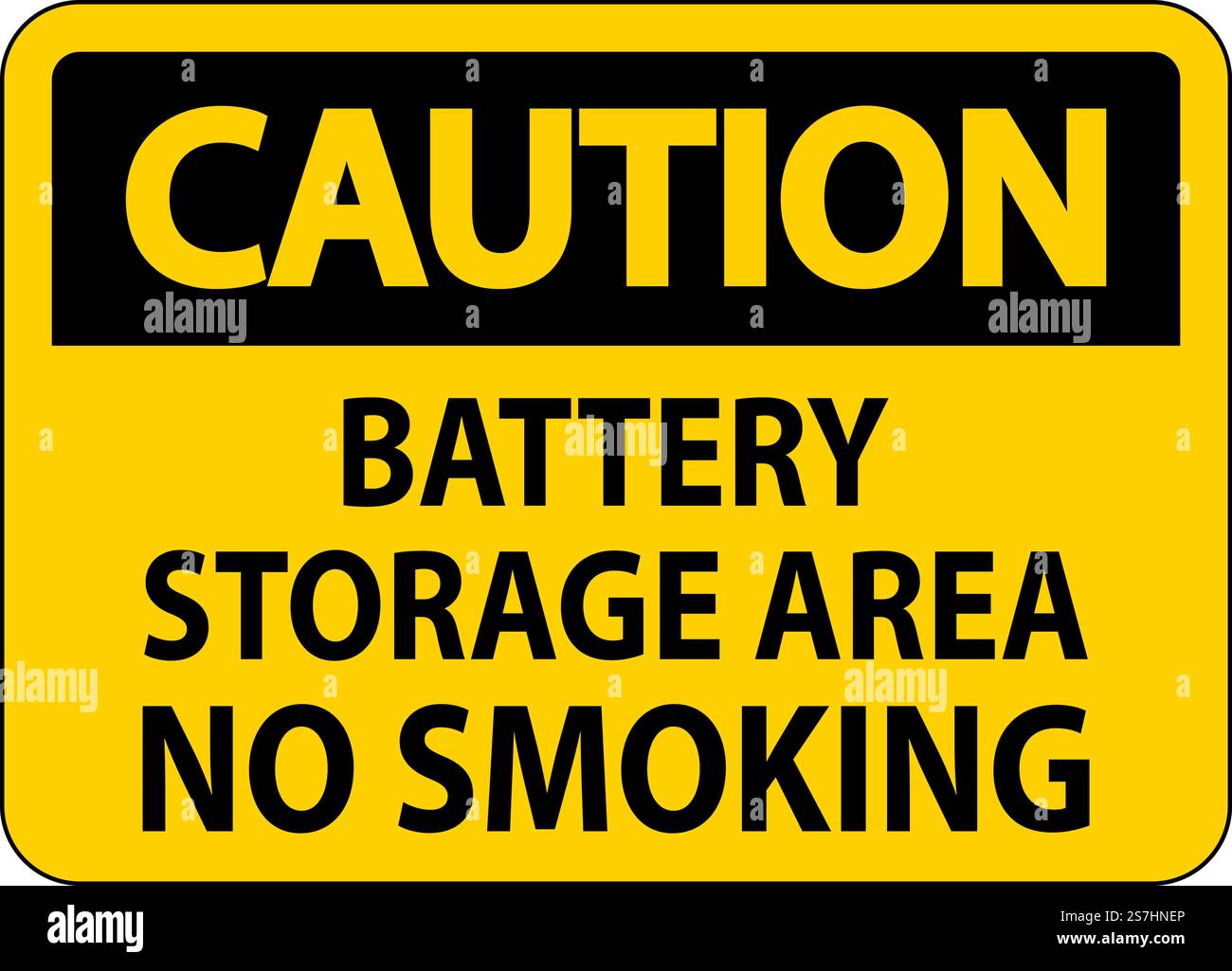 Caution Sign Battery Storage Area No Smoking Stock Vector Image & Art ...