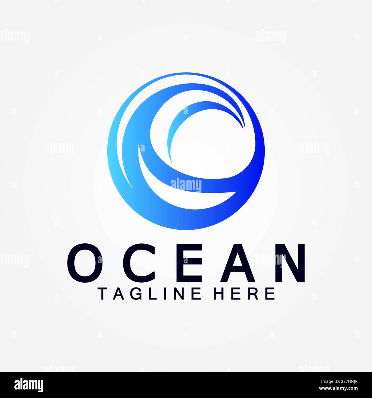 wavy blue ocean water letter O ocean wave logo design vector Stock ...