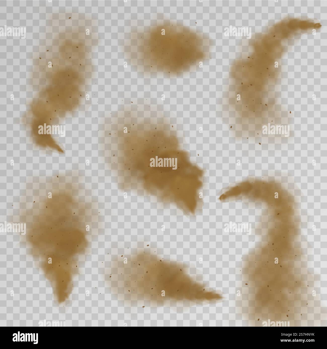 Sand cloud. Dry dust fog, desert sandy air explosion with particles ...