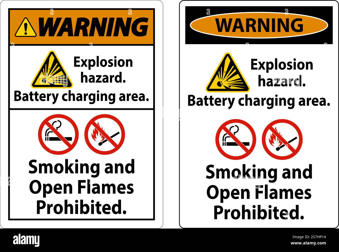 Warning Sign Explosion Hazard, Battery Charging Area, Smoking And Open ...