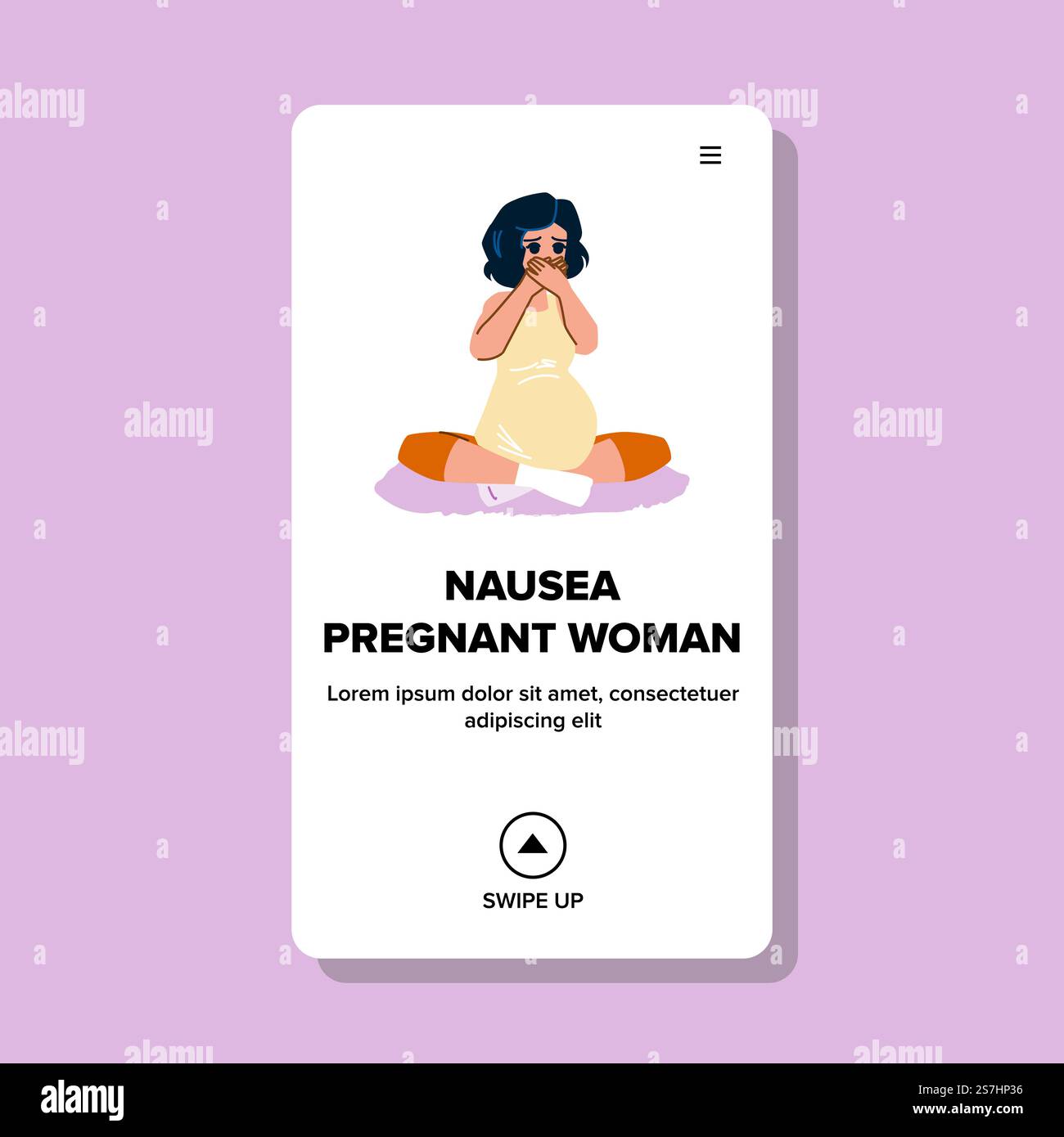 Pregnant woman suffering morning sickness Stock Vector Images - Alamy