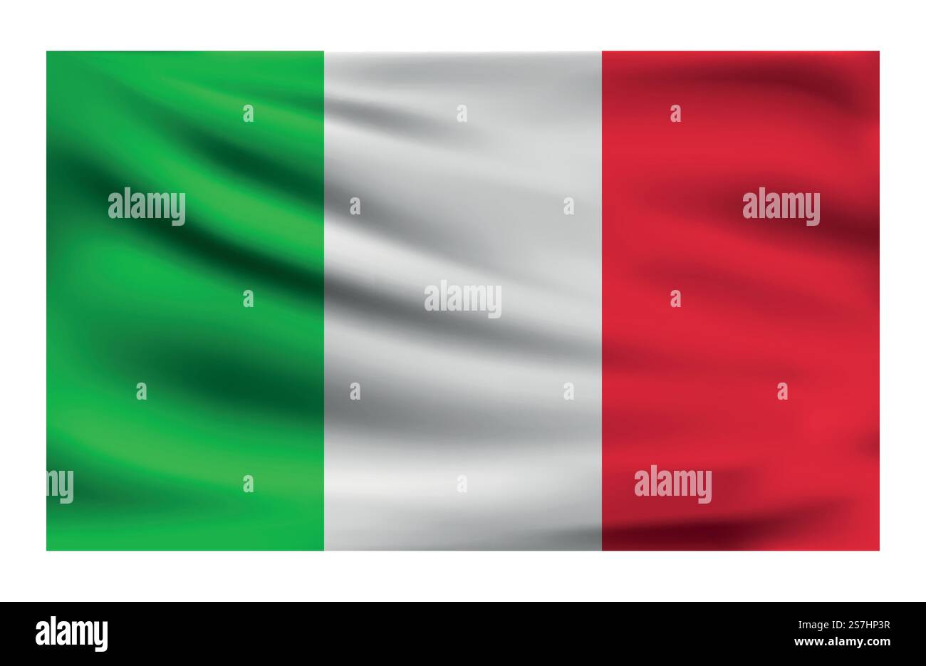 Realistic National flag of Italy. Current state flag made of fabric ...
