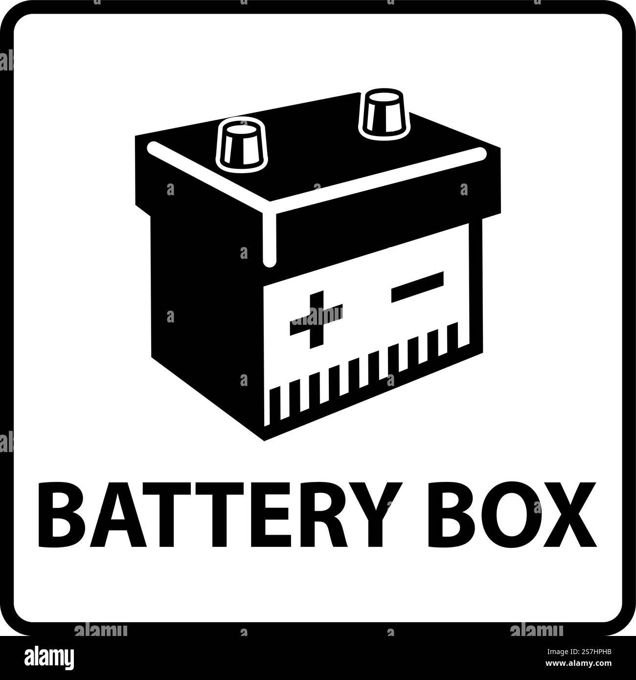 Symbol Battery Sign Battery Box On White Background Stock Vector Image ...