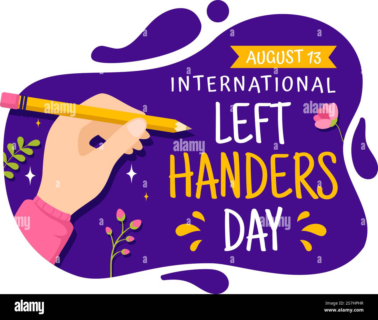 Happy LeftHanders Day Celebration Vector Illustration with Raise ...
