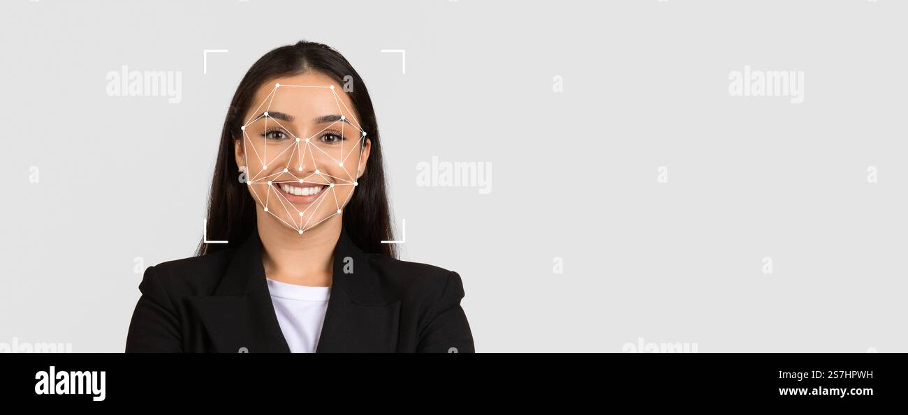 Facial recognition tech for identification in security systems Stock ...