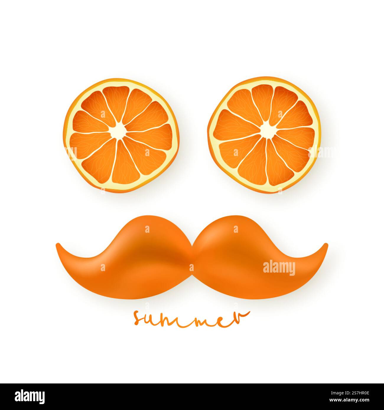 Funny face in the form of man, consisting of orange slices and orange ...