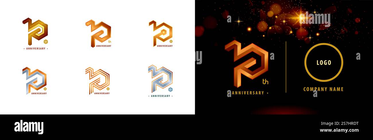 Set of 10th Anniversary logotype design, Ten years anniversary ...