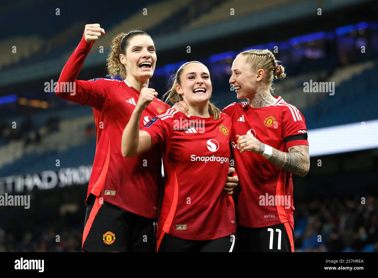 Manchester United's Ella Toone (centre) celebrates scoring their side's ...