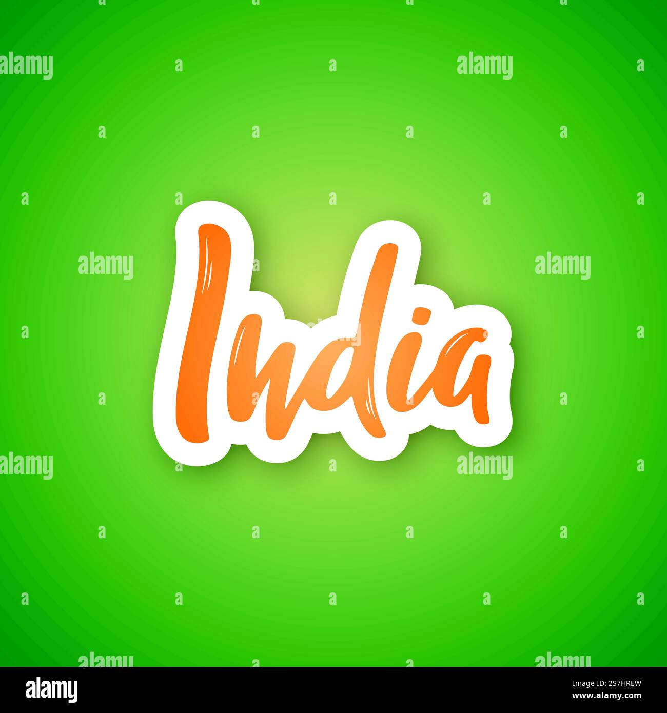 India - hand drawn lettering phrase. Sticker with lettering in paper ...