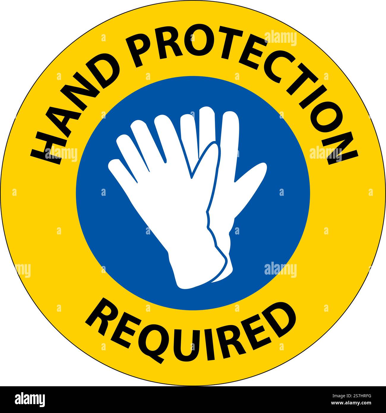 Notice Hand Protection Required Sign on white background Stock Vector ...