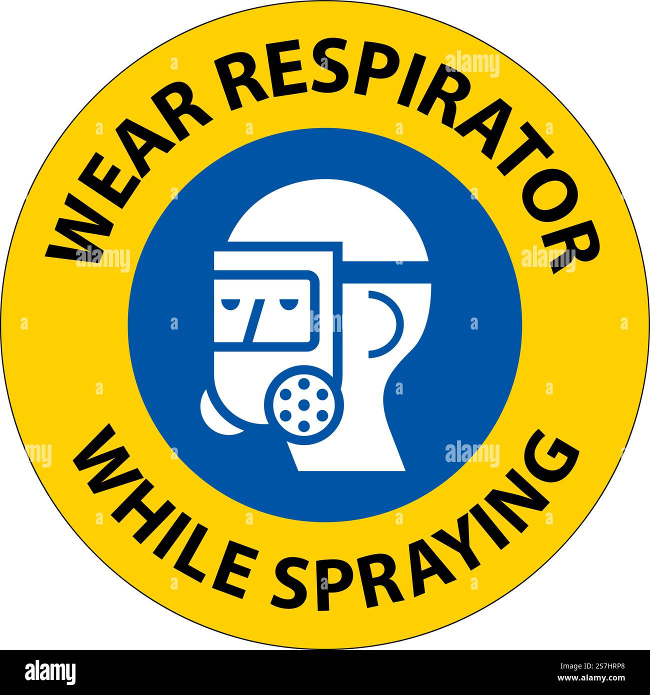 Caution Wear Respirator While Spraying Sign With Symbol Stock Vector ...