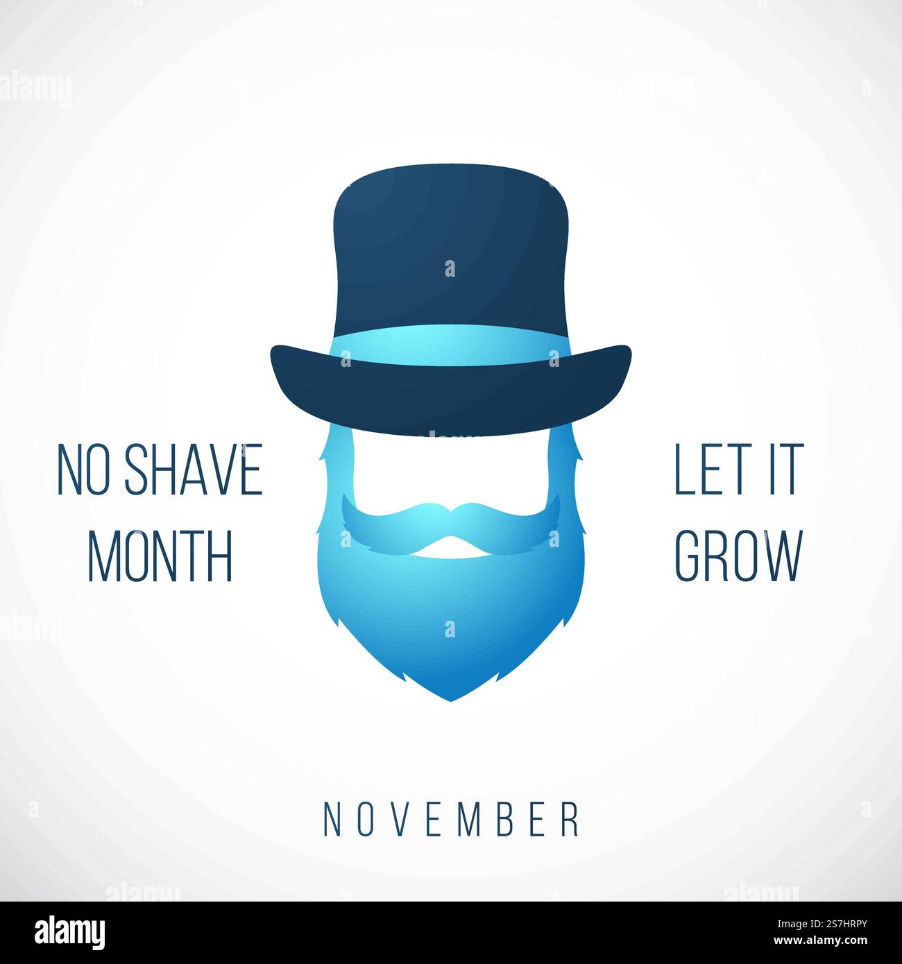 November, no shave month. Man in blue mustache and beard. Let it grow ...