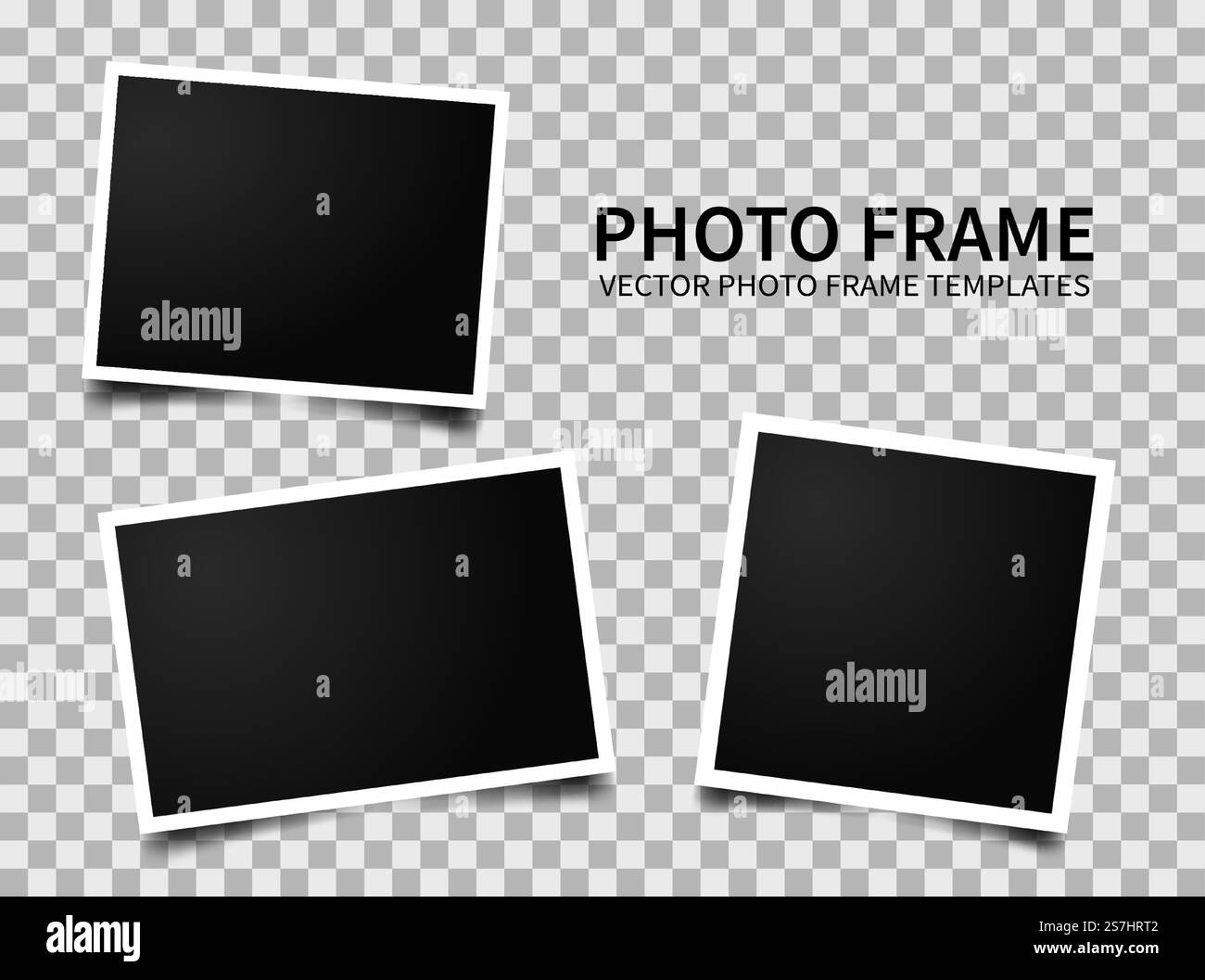 Realistic photo frames. Images on transparent background. Retro memory ...