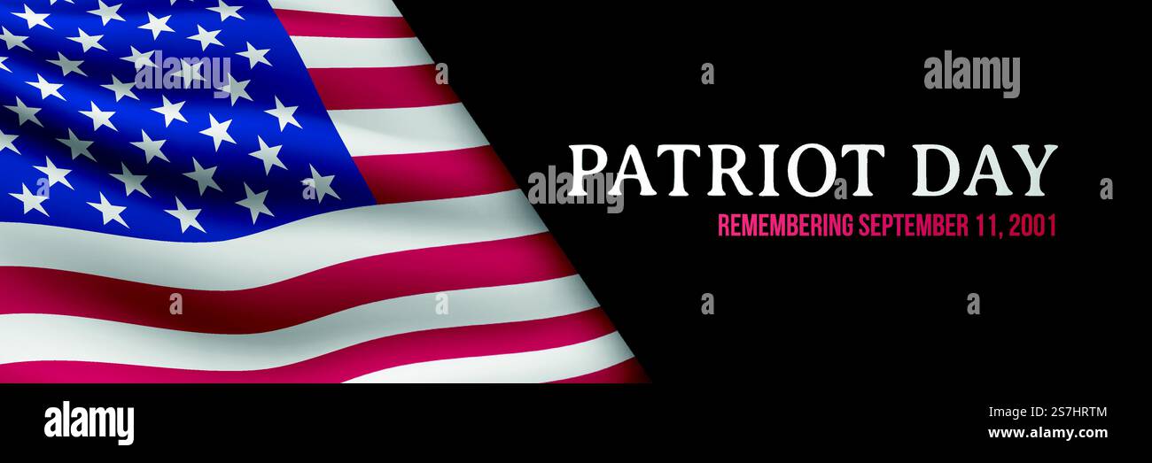 Patriot day horizontal banner. 911 day of remembrance of heroes. United ...
