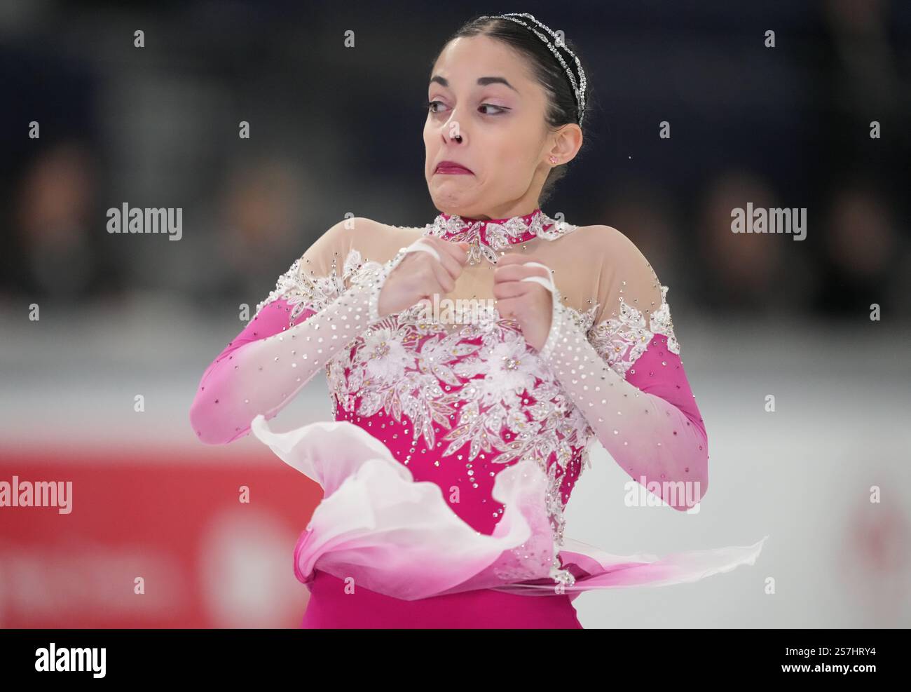 Laval, Canada. 19th Jan, 2025. Madeline Schizas performs her free ...