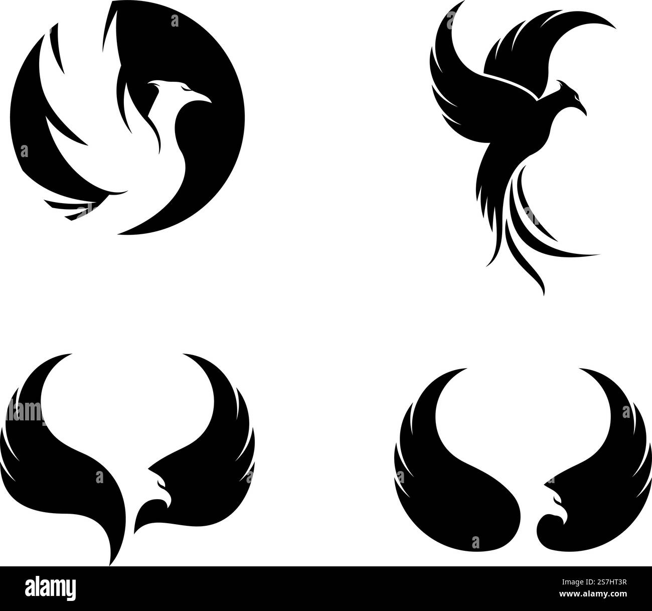 Phoenix falcon logo vector flat design template Stock Vector Image ...