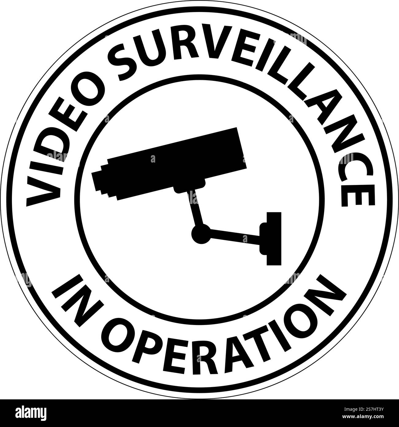 Notice Video Surveillance In Operation Sign White Background Stock ...