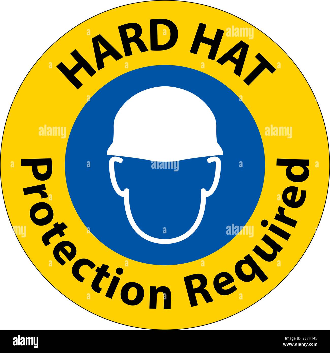 Notice Hard Hat Protection Required Sign On White Background Stock ...