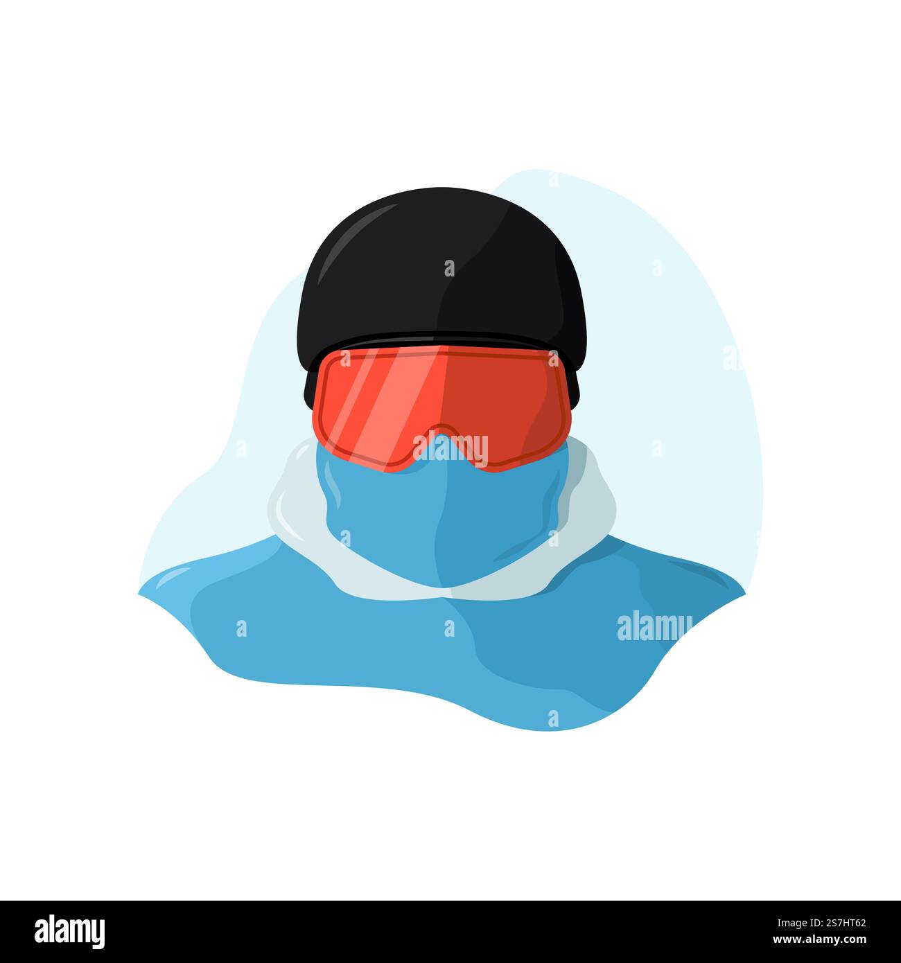 Snowboarder wearing a helmet and a snowboard mask. Vector portrait of a ...