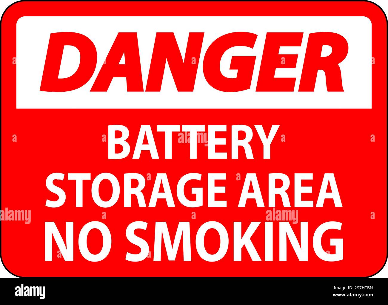 Danger Sign Battery Storage Area No Smoking Stock Vector Image & Art ...