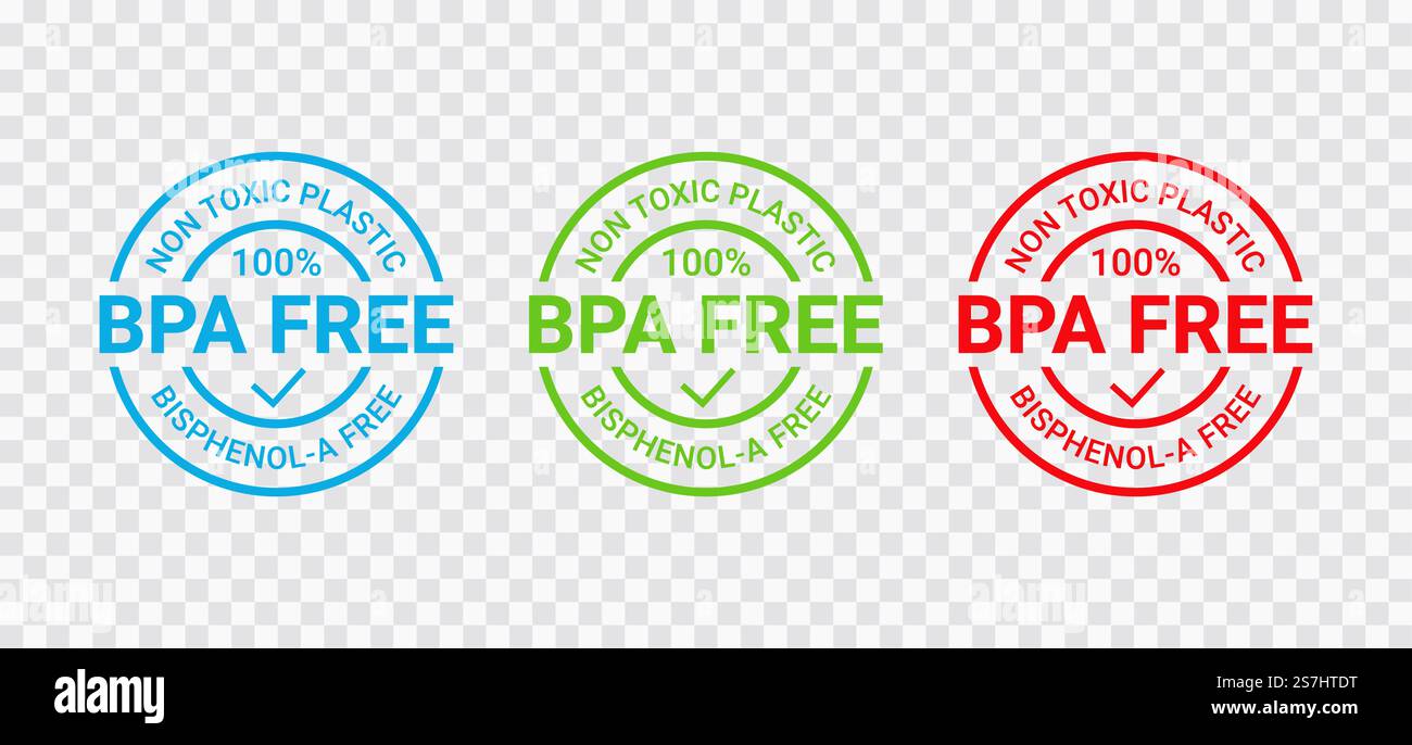 BPA free stamp. Non toxic plastic badge. No bisphenol round label ...