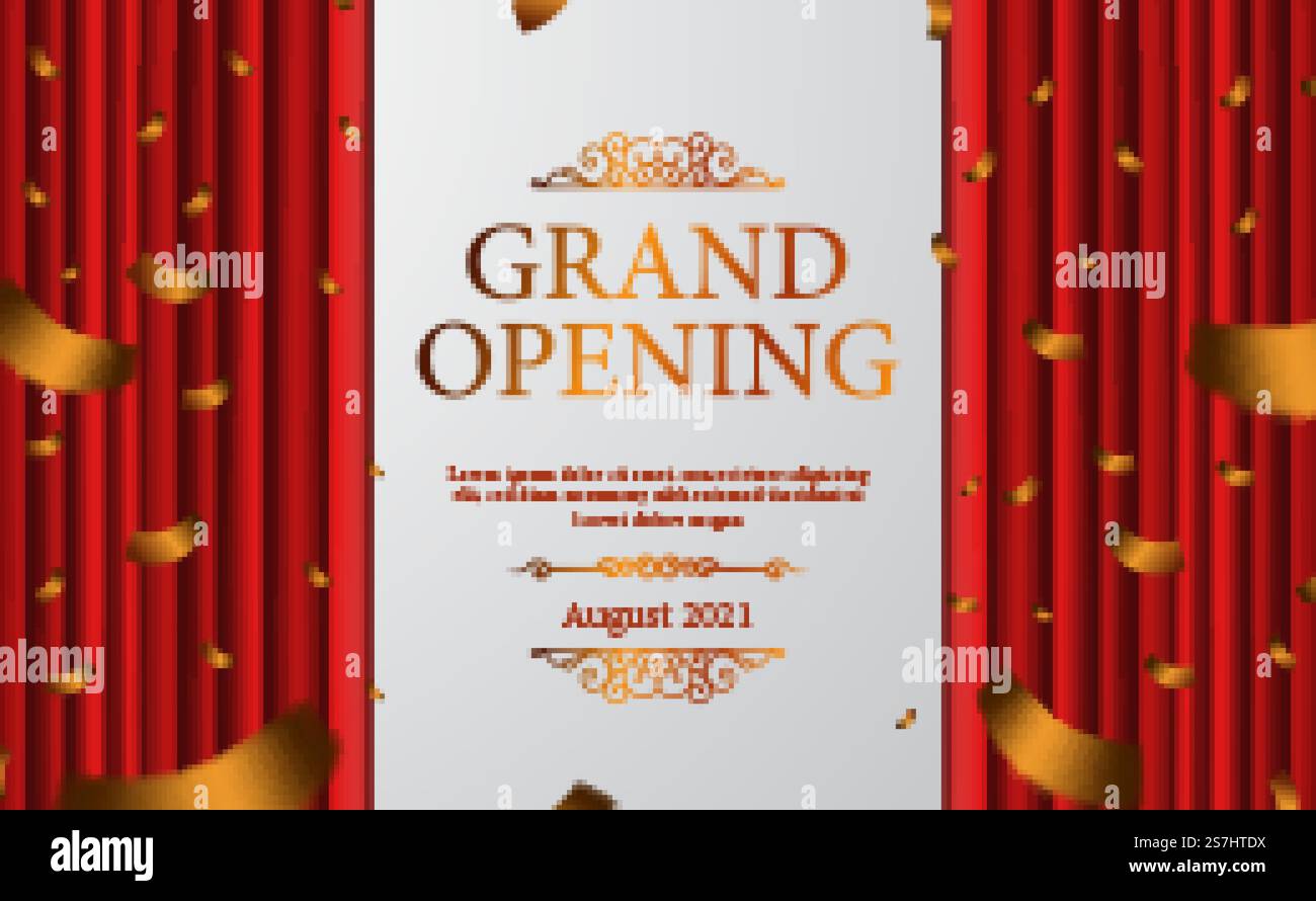red curtain stage vintage luxury elegant grand opening with golden ...