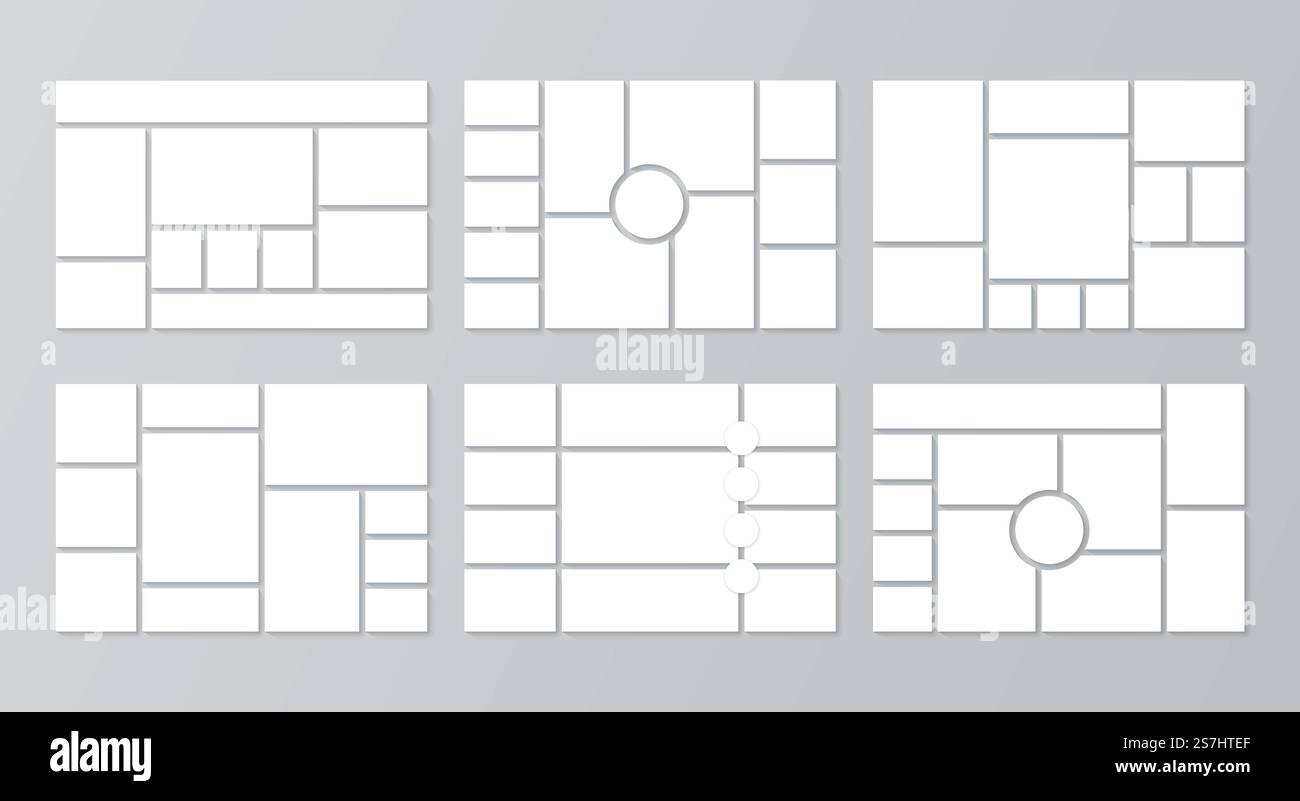 Moodboard grid. Collage templates. Mood board background. Photomontage ...