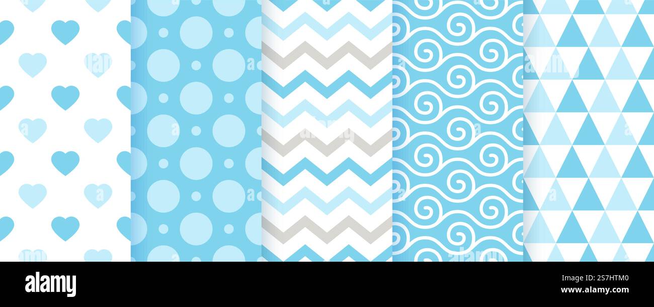 Baby pattern. Baby boy seamless backgrounds. Blue pastel textile ...