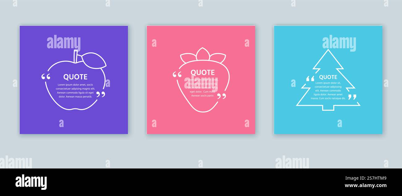 Quote frame box. Vector. Quotations text template. Citations with white ...