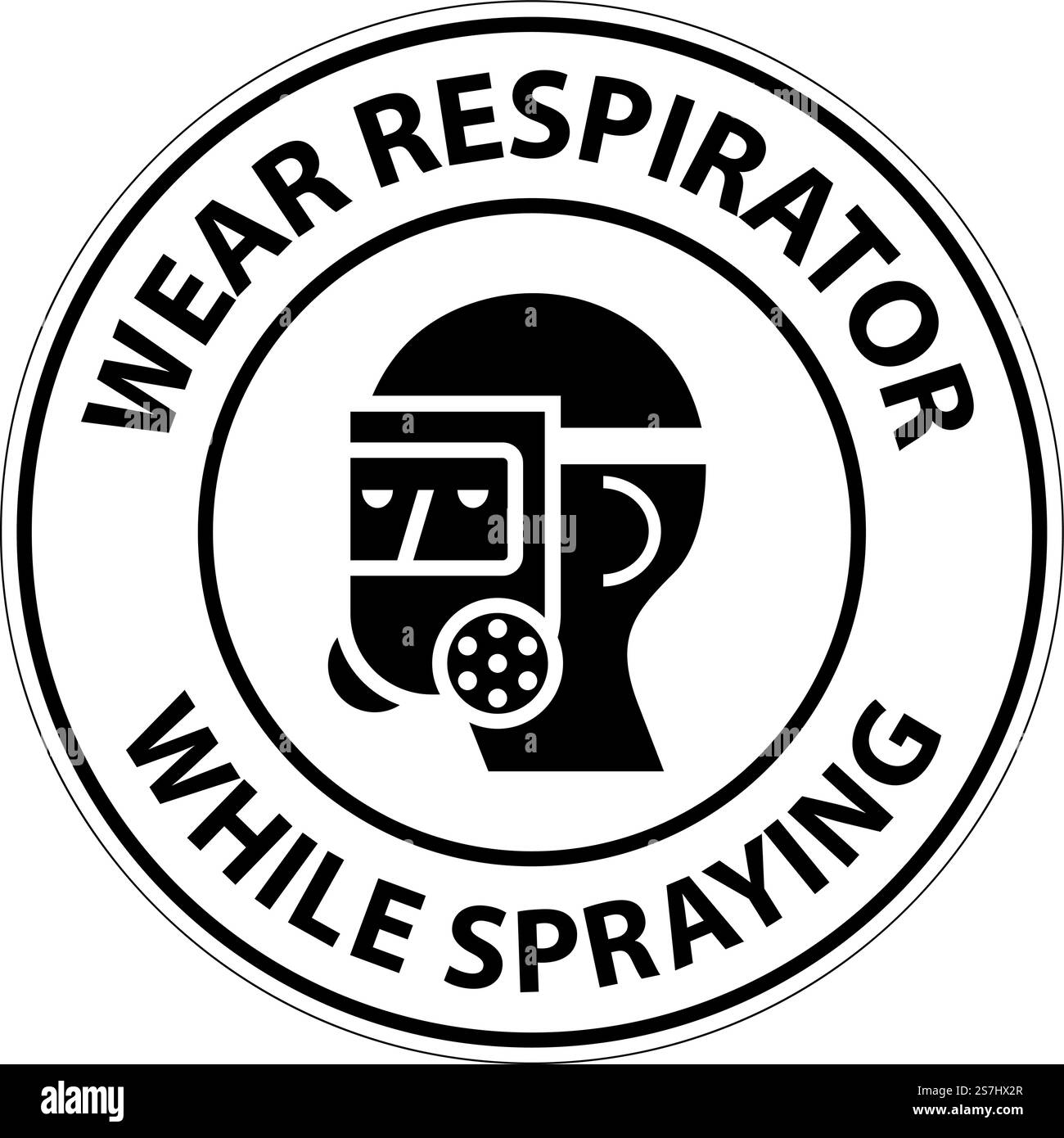 Caution Wear Respirator While Spraying Sign With Symbol Stock Vector ...