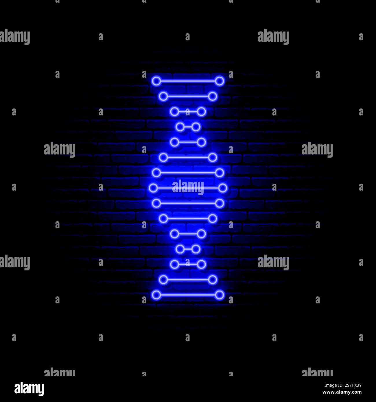 DNA neon sign. Bright night signboard with glowing DNA symbol. Stock ...